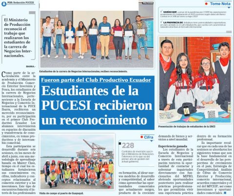 El Norte: Estudiantes de la PUCE SI recibieron un reconocimiento ...